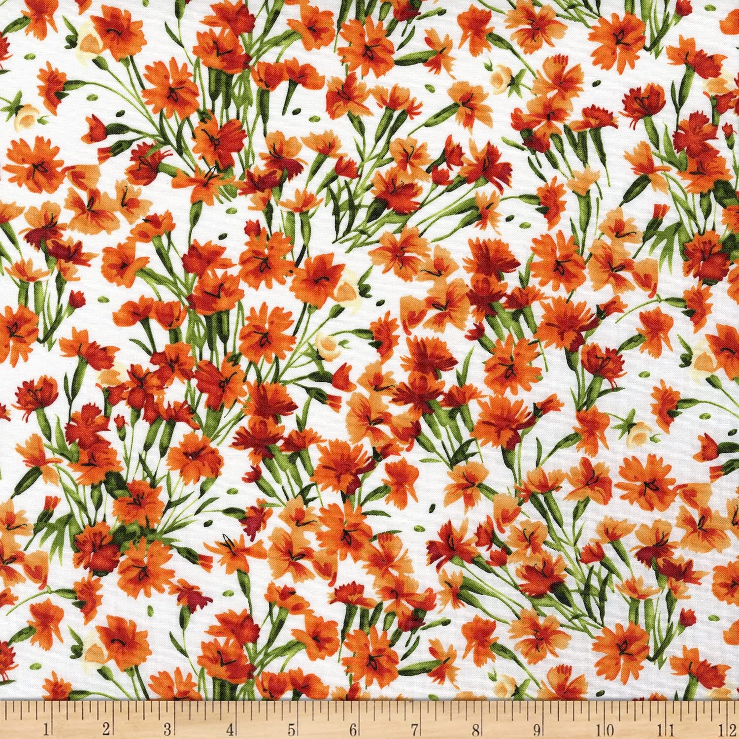 8999 Maywood Studio Bloom On Packed Floral Orange – Fabric 4 Fun LLC