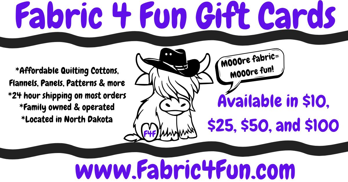 Gift Cards in $10 $25 $50 or $100 MOOre fabric = MOOre fun – Fabric 4 ...